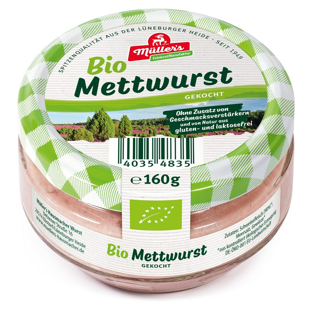Müller's Bio Mettwurst 160g - 6er Set – Müller's FeinkostManufaktur